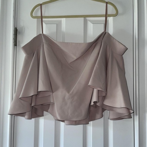Milly | Tops | Milly Off The Shoulder Pale Pink Top Size 6 | Poshmark